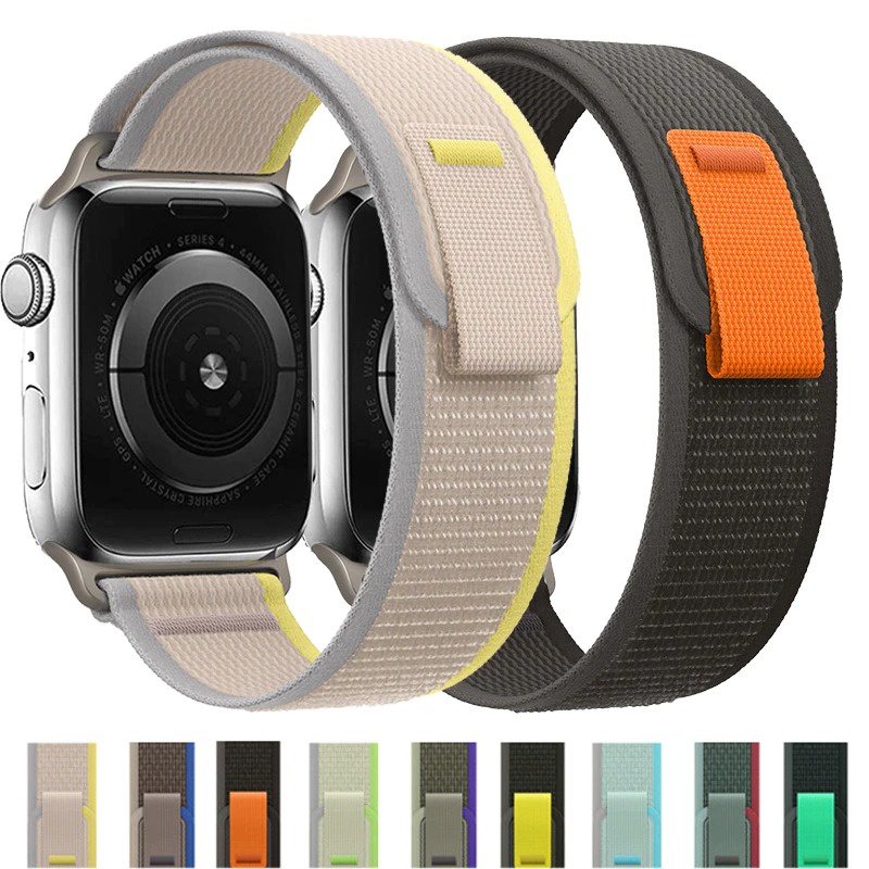 Pulseira novo Loop Trail compatível apple watch series 8 ultra 49mm 45 44 42 41 40 38 e ...