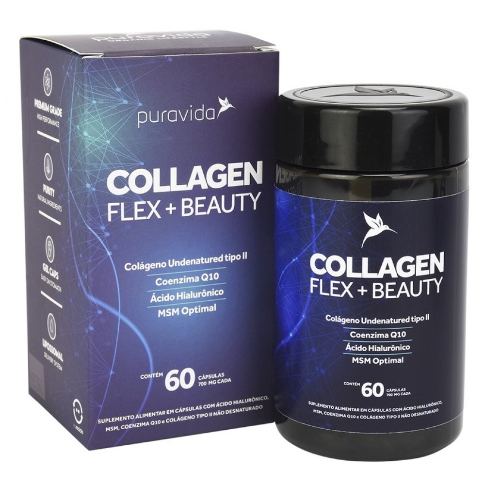 Colágeno Tipo 2 Collagen Flex + Beauty Coenzima Q10 + Ácido Hialurônico ...