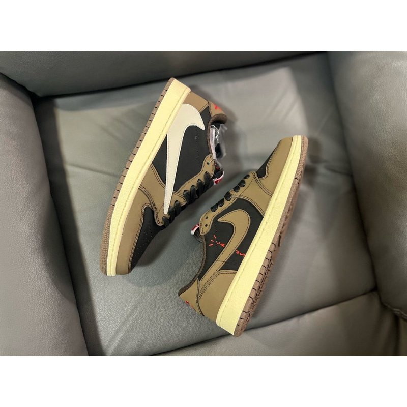 Ravis Scott x aj1 Baixo OG TS SP Modelo co-branded Barbell Moda Retro ...