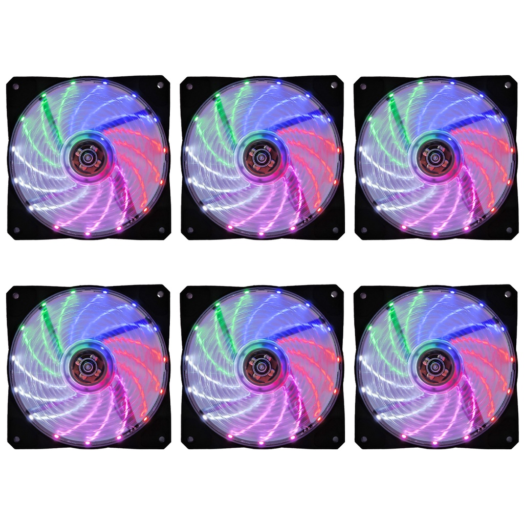 Cooler Fan Master Kit com 6 Ventoinha Led Rgb 120x120mm - Escorrega o Preço