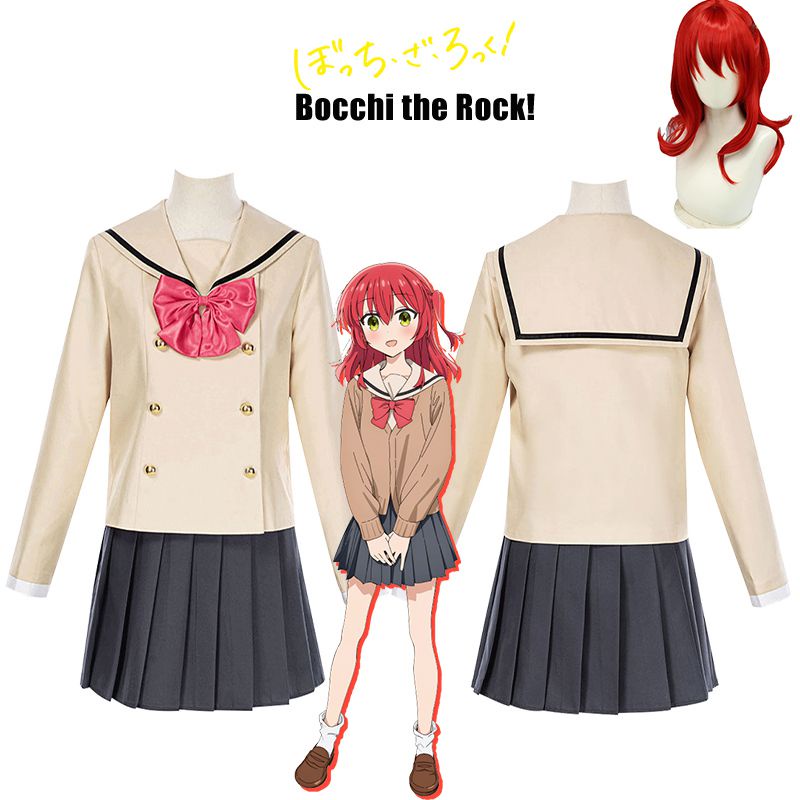 Japan Bocchi The Rock Cosplay Ikuyo Kita Girl Costume White Skirt ...