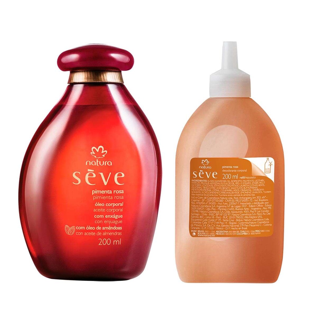 natura seve oleo corporal pimenta rosa 200ml | Shopee Brasil