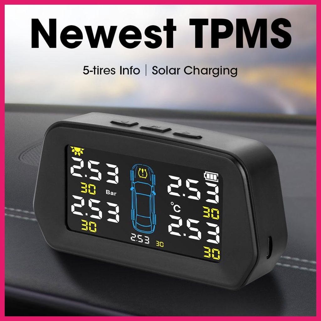 Sistema De Monitoramento De Pressão De Pneus TPMS Display Em Tempo Real Temperatura Para Carro ...