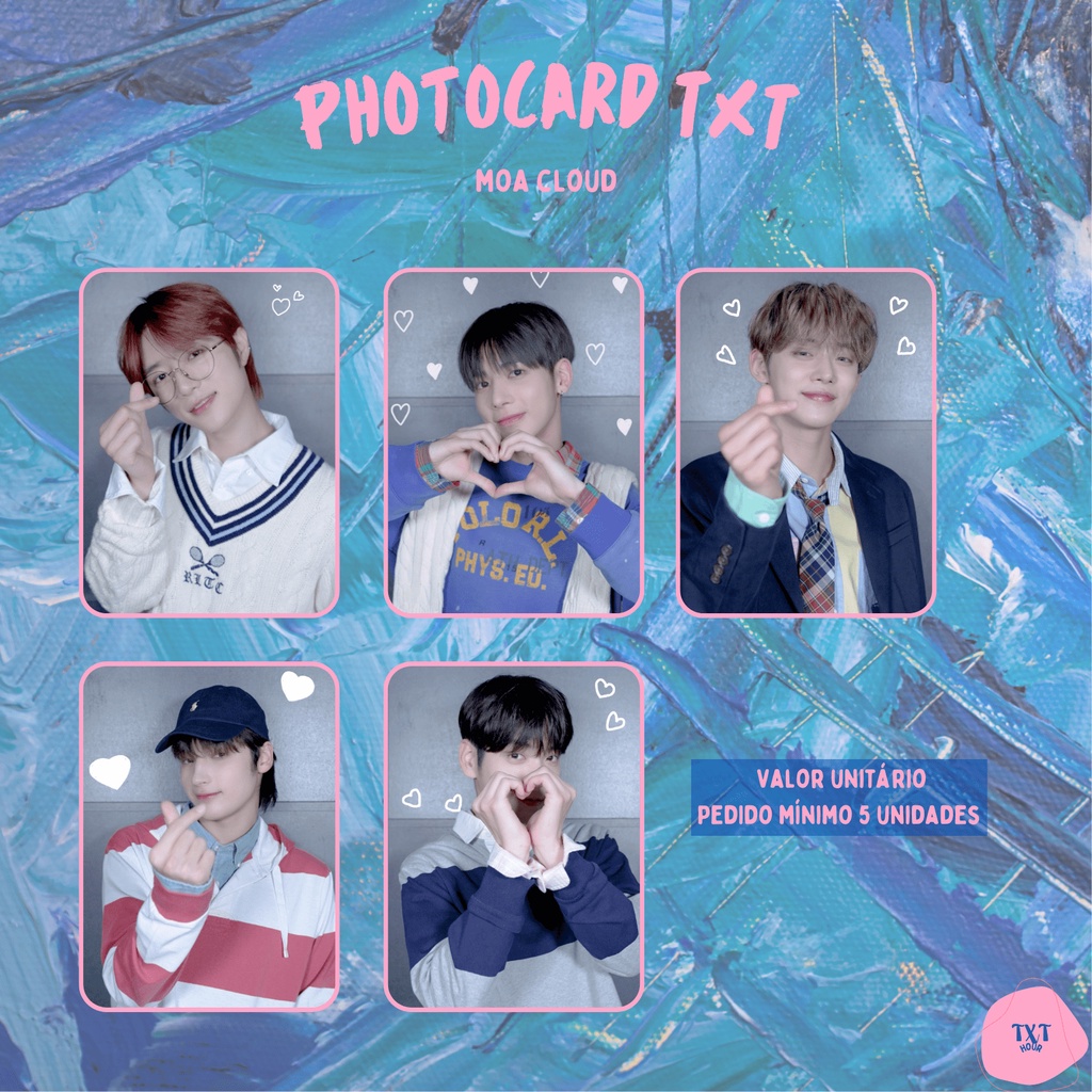 PHOTOCARD TXT (TOMORROW X TOGETHER) MOA CLOUD | kpop card fanmade | Shopee Brasil