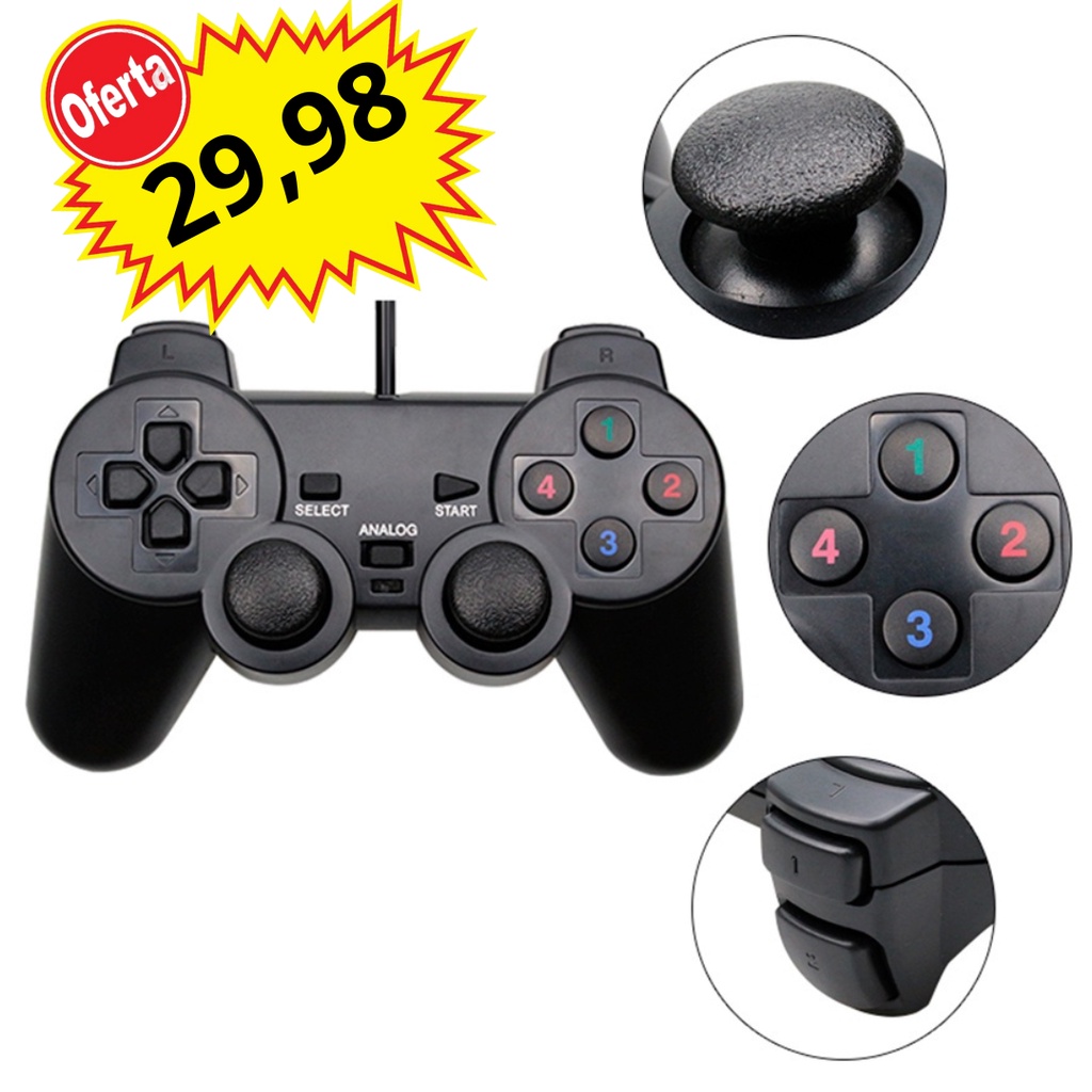 Controle Com Entrada Usb Joystick Games Computador E Console ...