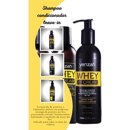 Kit composto por 3 itens: 1 shampoo Whey Fit Cream 240ml, 1 ...