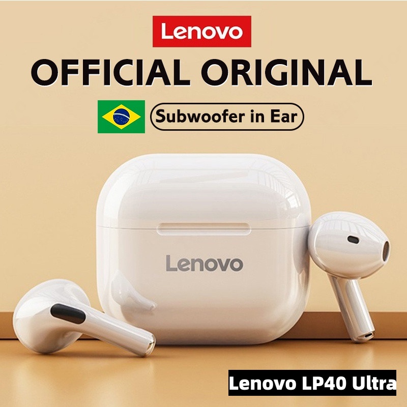 Lenovo LP40 PRO E LP40 IPX5 Verdadeiro Fones De Ouvido Bluetooth Sem Fio 5.1 TWS HE05 | Shopee ...