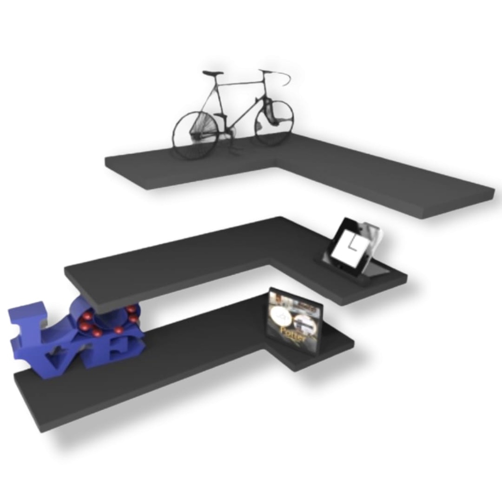 Prateleiras de madeira em L kit 3 Peças Cozinha Quarto Escritório ...