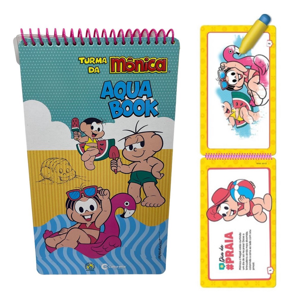Livro Aqua Book Turma da Monica capa dura pinta com água | Shopee Brasil