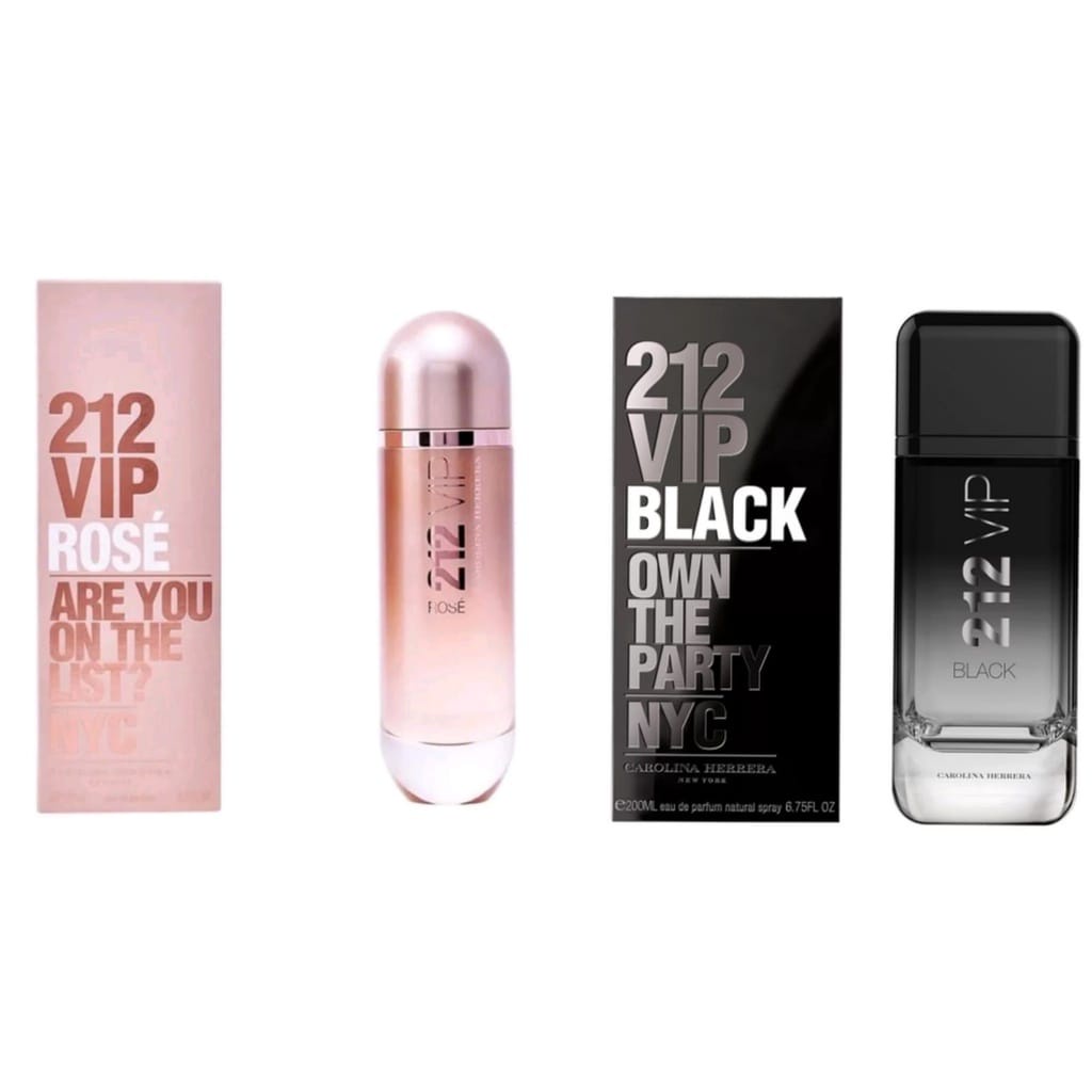 Kit perfume Feminino e masculino importado 212 Vip Rose + 212 Vip Black ...