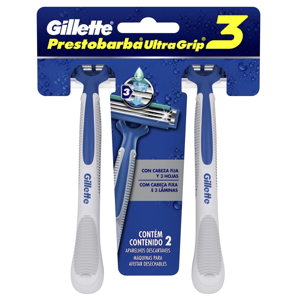 Aparelho Gillette Prestobarba Ultragrip3 com 2 unidades | Shopee Brasil