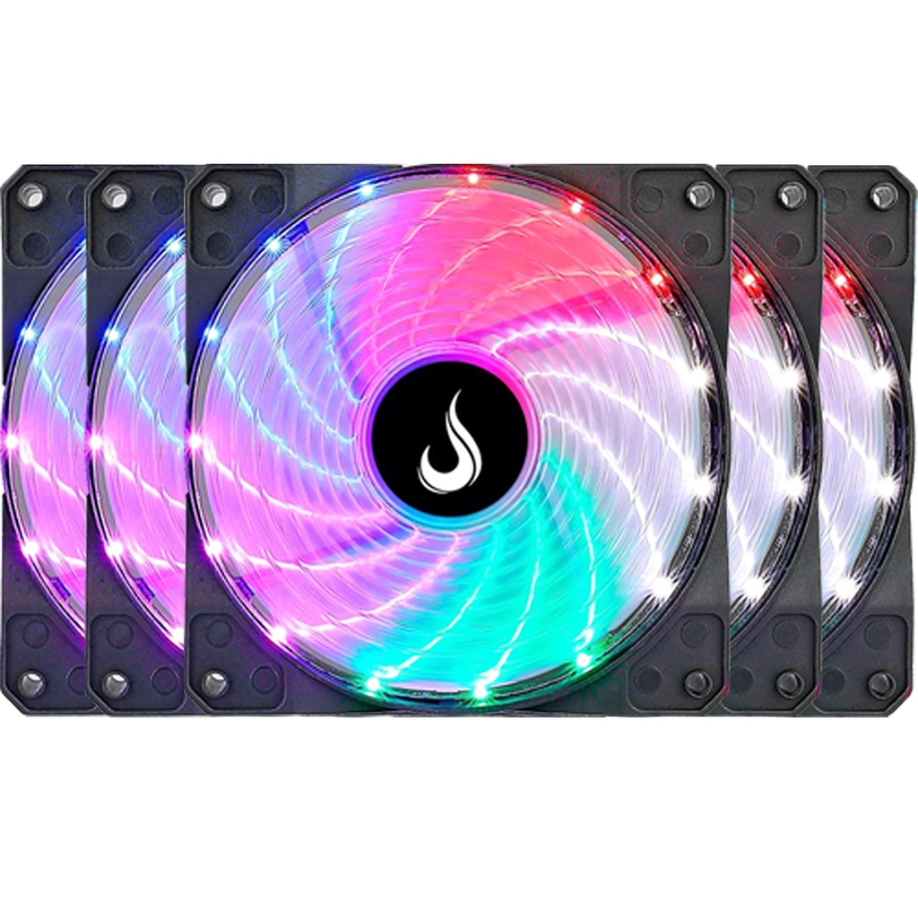 KIT 5 Cooler Fan Led Colorido ou RGB 120x120x25 12cm 120mm Gabinete ...