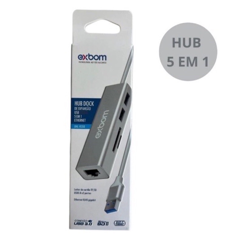 Cabo Ethernet Rj45 + 2 Usb 3.0 Leitor Cartão Hub Adaptador Original ...