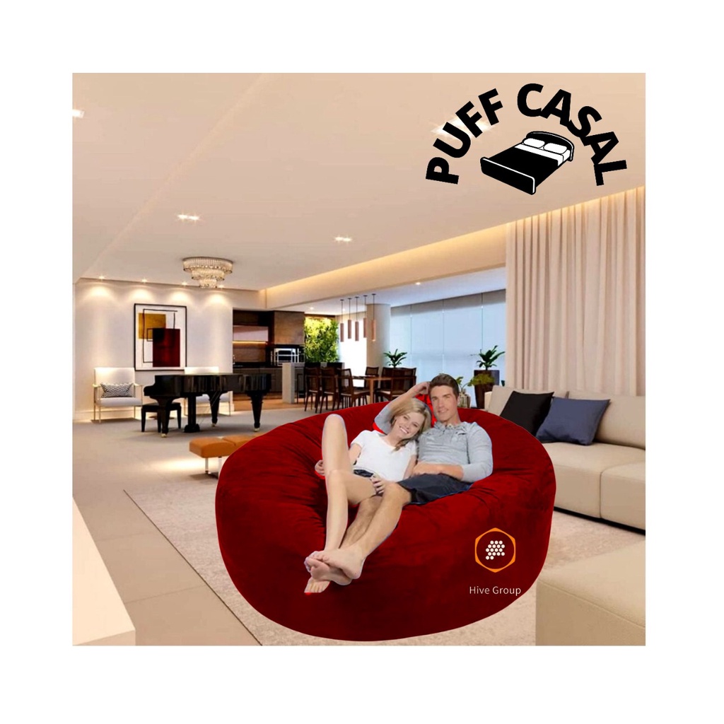 Puff Grande Cinza Redondo em Tecido Suede ou Courino 1.40x50 Sem ...