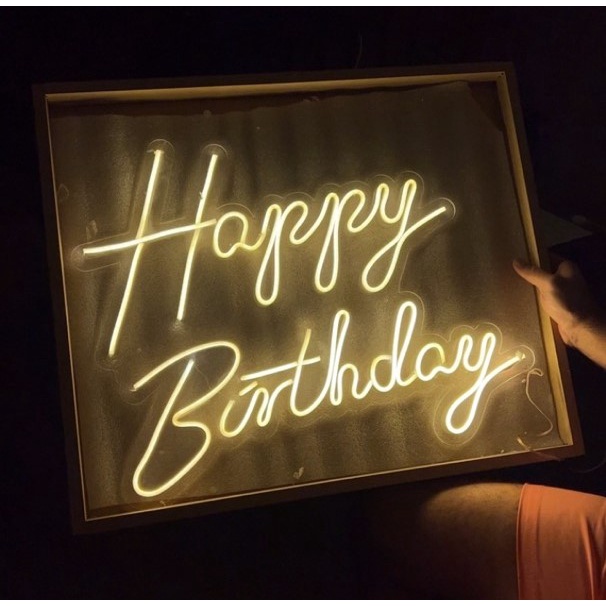 Placa Neon Led Happy Birthday - Luminoso Letreiro | Shopee Brasil