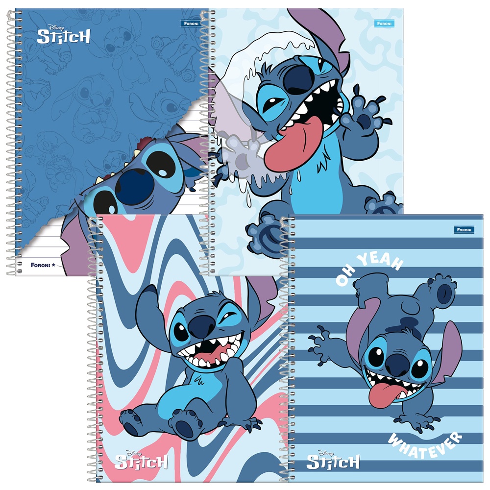 Caderno Universitário Stitch - FORONI | 1 e 10 Matérias | Capa Dura ...