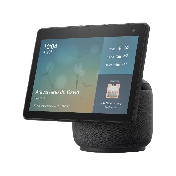 Amazon Echo Show 10 3rd Gen com assistente virtual Alexa, display integrado de 10.1" charcoal ...