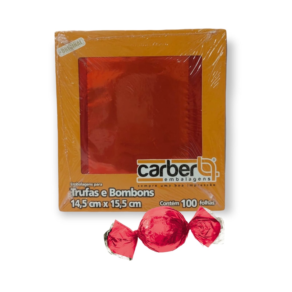 Embalagem para Trufa Vermelho 14,5x15,5cm Carber c/100 un | Shopee Brasil