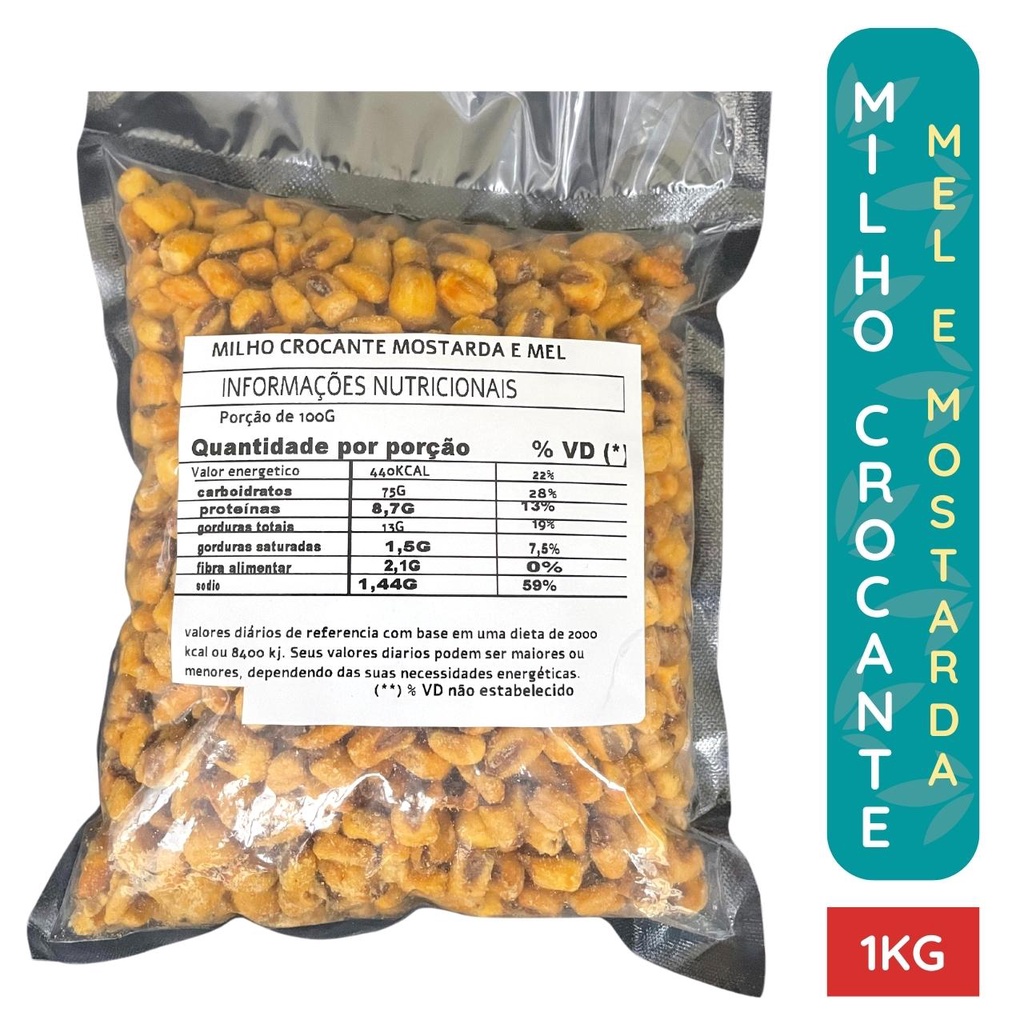 Milho Espanhol Sabor Mostarda E Mel Crocante 1kg | Shopee Brasil