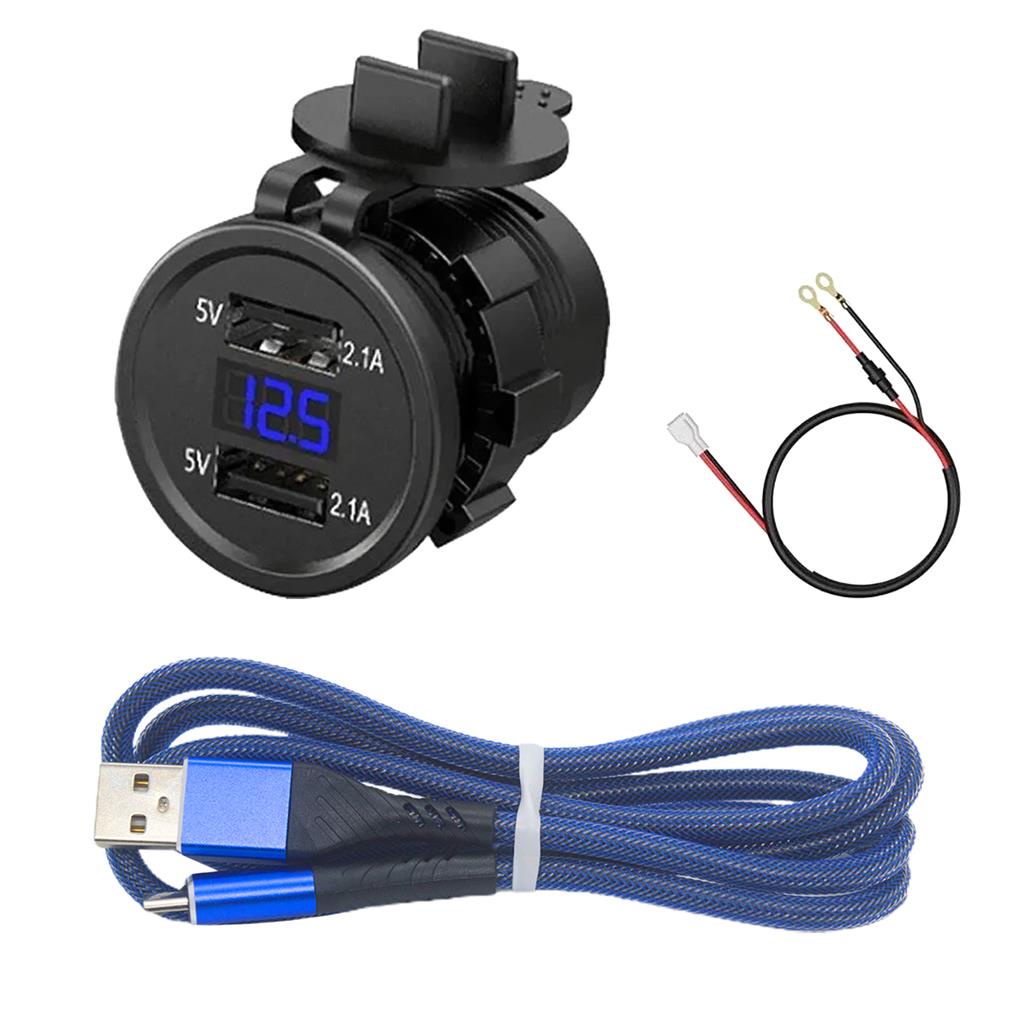 Kit Tomada Automotiva Veicular 12V 24V Carregador Usb Duplo Com ...