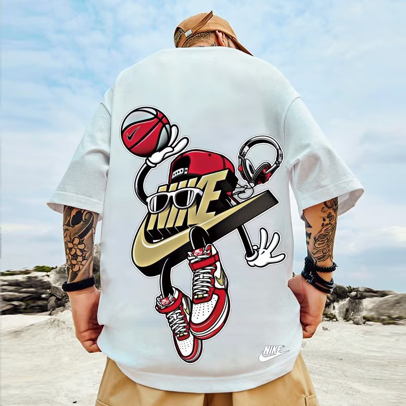Camiseta Masculina Manga Curta Gola Redonda Tamanho Grande Moda Coreana ...