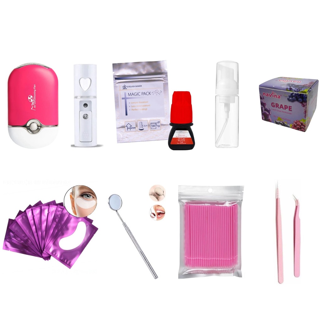 Kit Extensão e Alongamento Cola HS10 Elite Ventilador Nano Spray ...