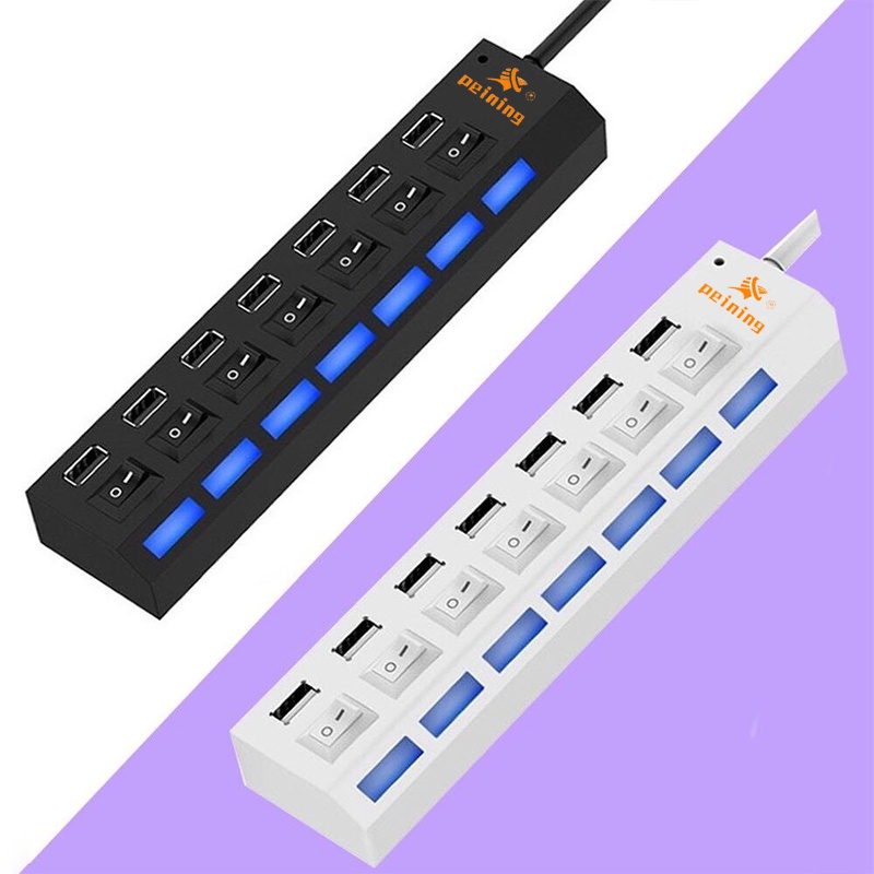 Hub De Usb 7 Portas e 4 Portas 2.0 Hd Extensor High Speed Pen Drive Hd ...