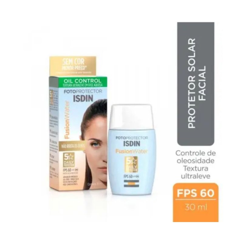 ISDIN Protetor Solar Fusion Water Oil Control 5 Stars FPS 60 30ml | Shopee Brasil