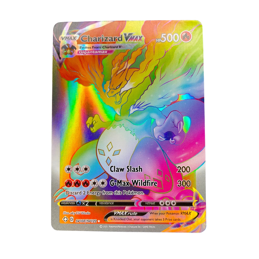 Carta Pokemon Charizard VMAX Rainbow 500 HP | Shopee Brasil