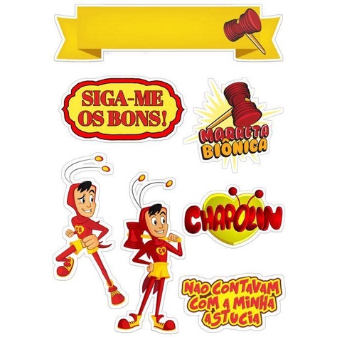 Topo De Bolo Personalizado Chapolin Topper Tag Para Docinho E Cupcake ...