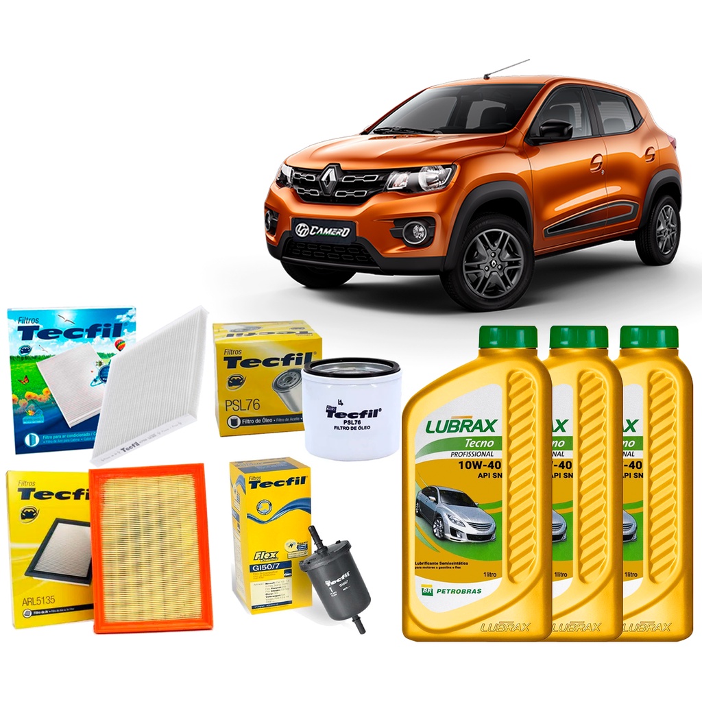 Kit Troca De Óleo 10w40 e Filtros Renault Kwid 1.0 2017 2018 2019 2020 ...