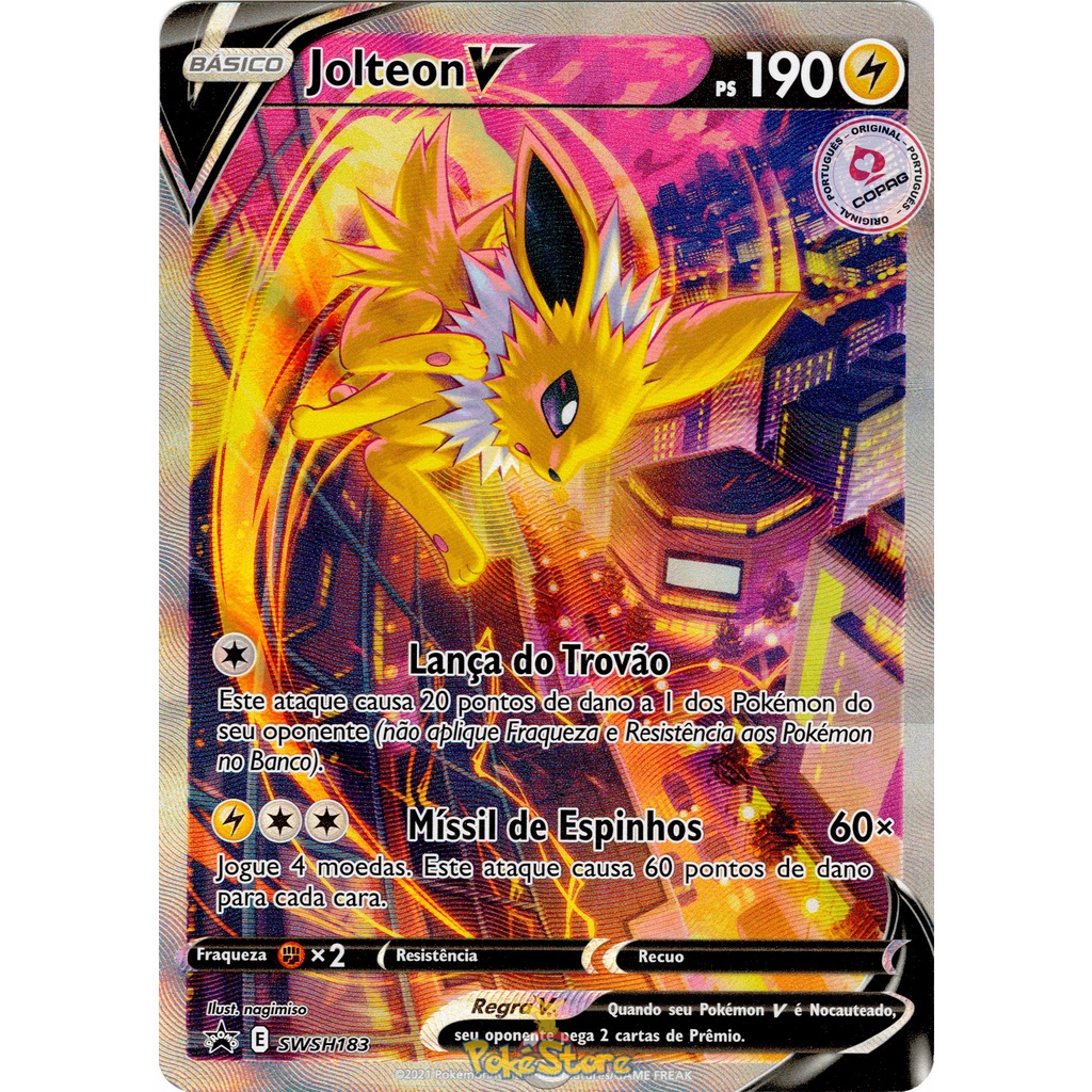 Carta Pokemon Jolteon V Português Card Original Copag Promo SWSH183 ...
