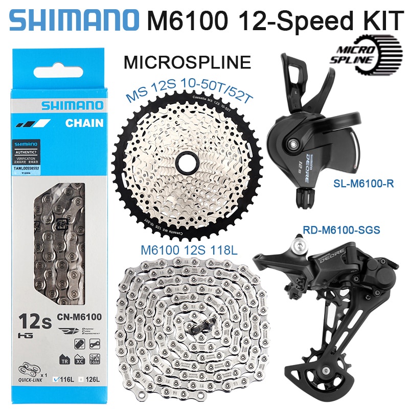 original Shimano Deore M6100 1x12 Speed Groupset M6100 Corrente MTB Desviador De Marcha 12V K7 ...