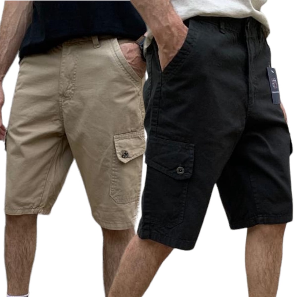 Bermuda Masculina Cargo 6 Bolsos Òtimo Preço Cores Preta Verde Cinza