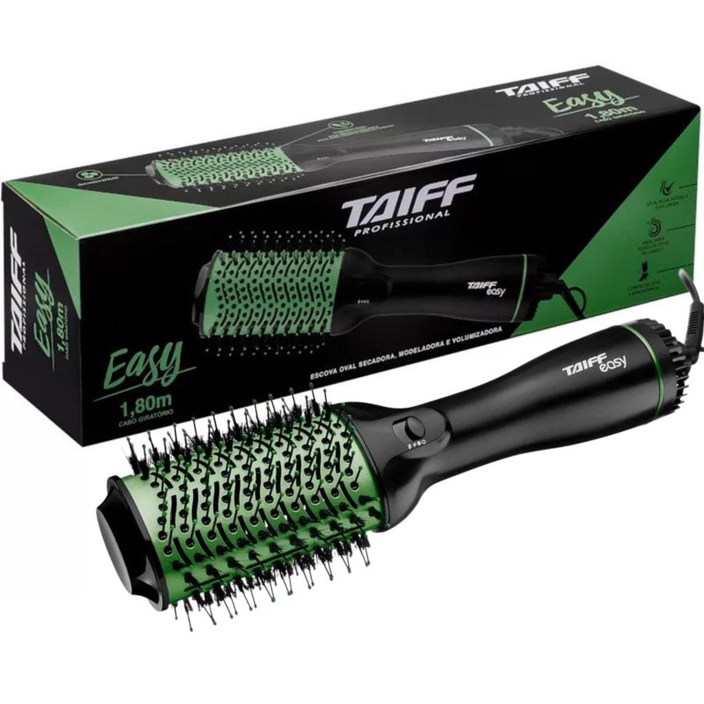 ESCOVA OVAL SECADORA TAIFF EASY VERDE 1200W 220V | Shopee Brasil