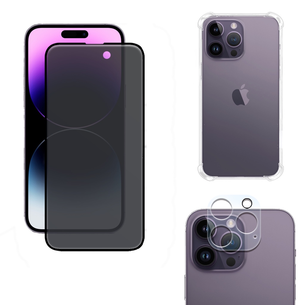KIT IPhone 14 | Plus | Pro | Pro Max | Película de Privacidade 3D ...