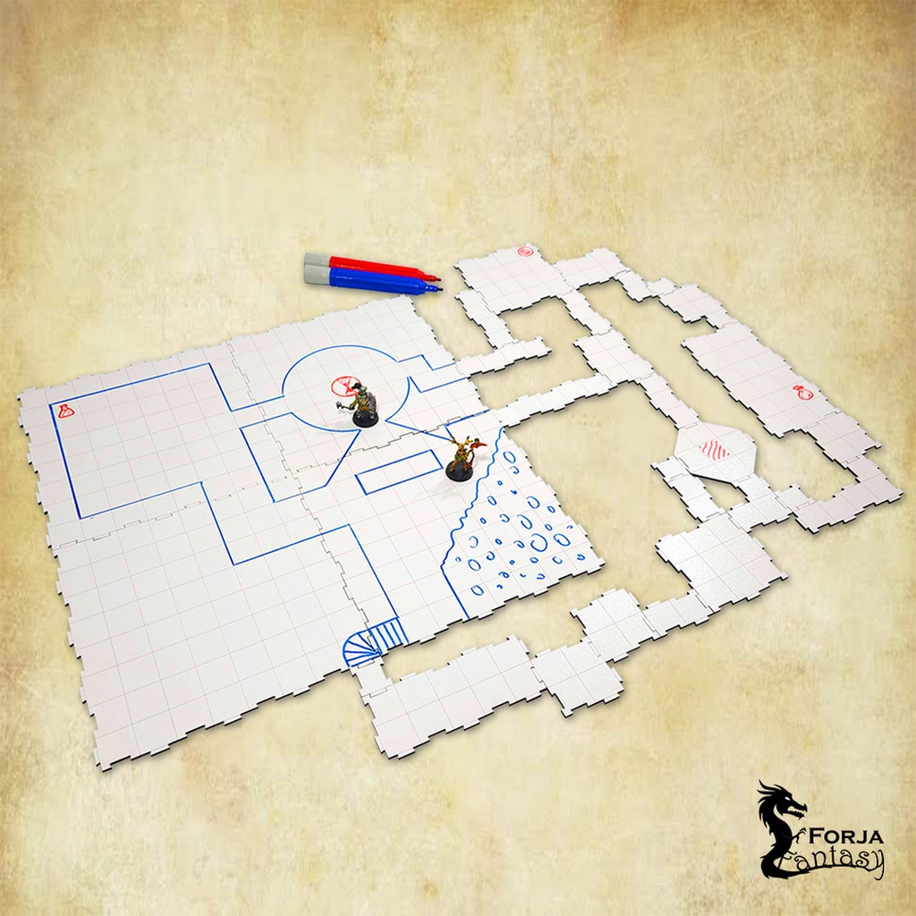 Grid de Batalha Modular/Riscável - 29 Pçs - Estilo A.2 - RPG ...