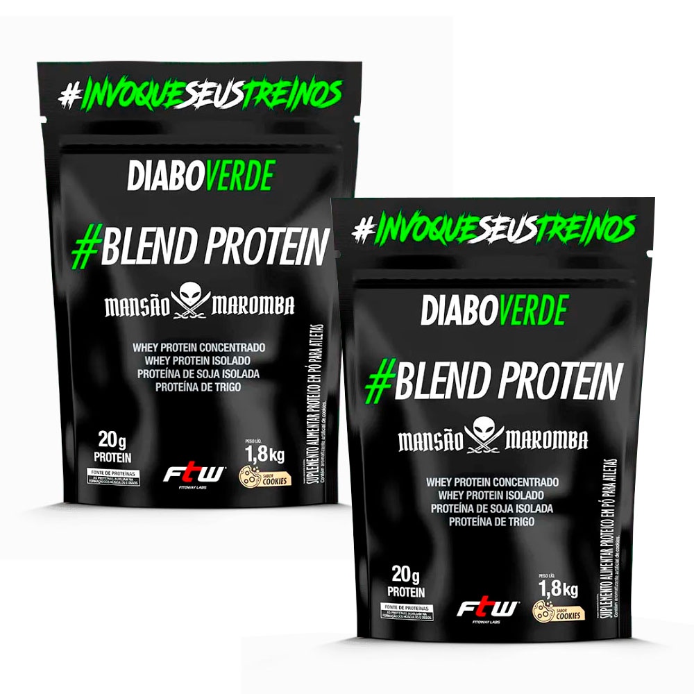 2x Diabo Verde Whey Protein Blend Mansão Maromba Refil 1800g cada FTW ...
