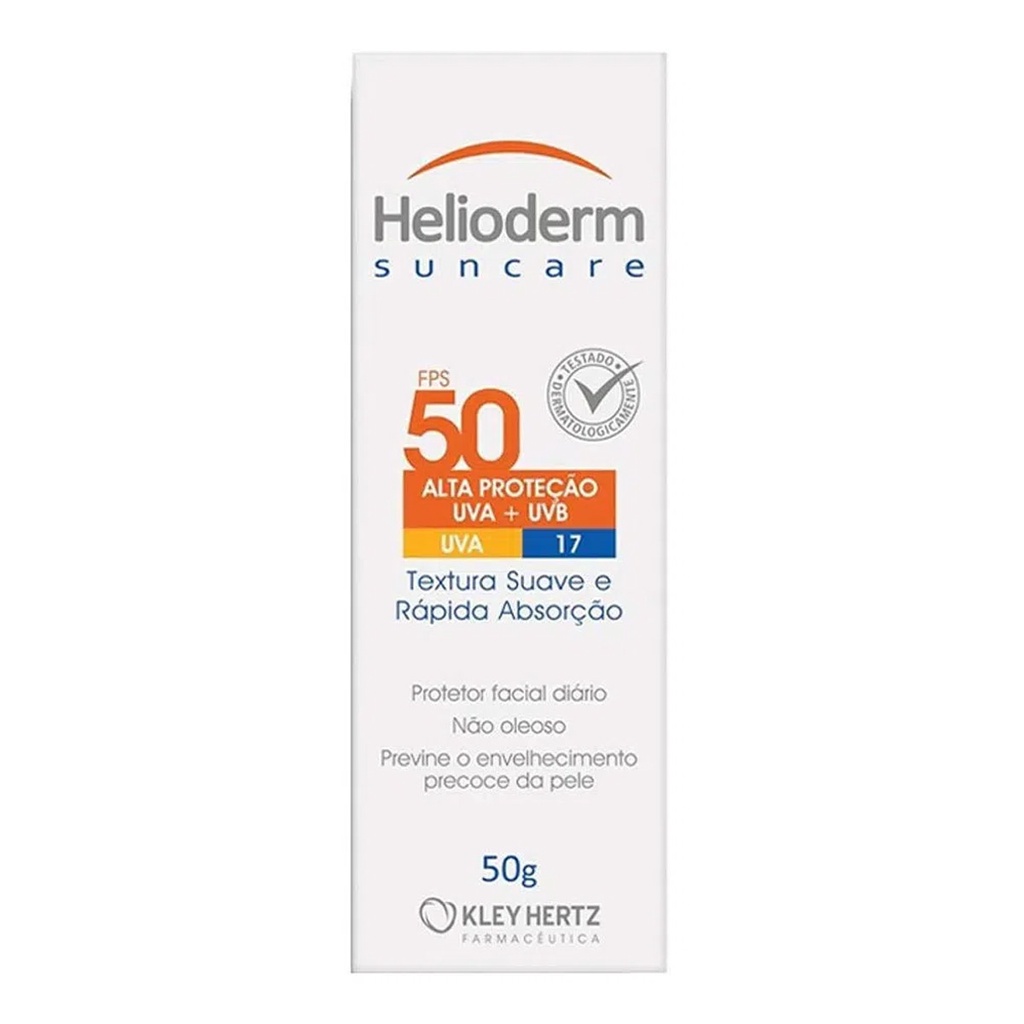 Protetor solar helioderm suncare fps 50 rosto 50g | Shopee Brasil