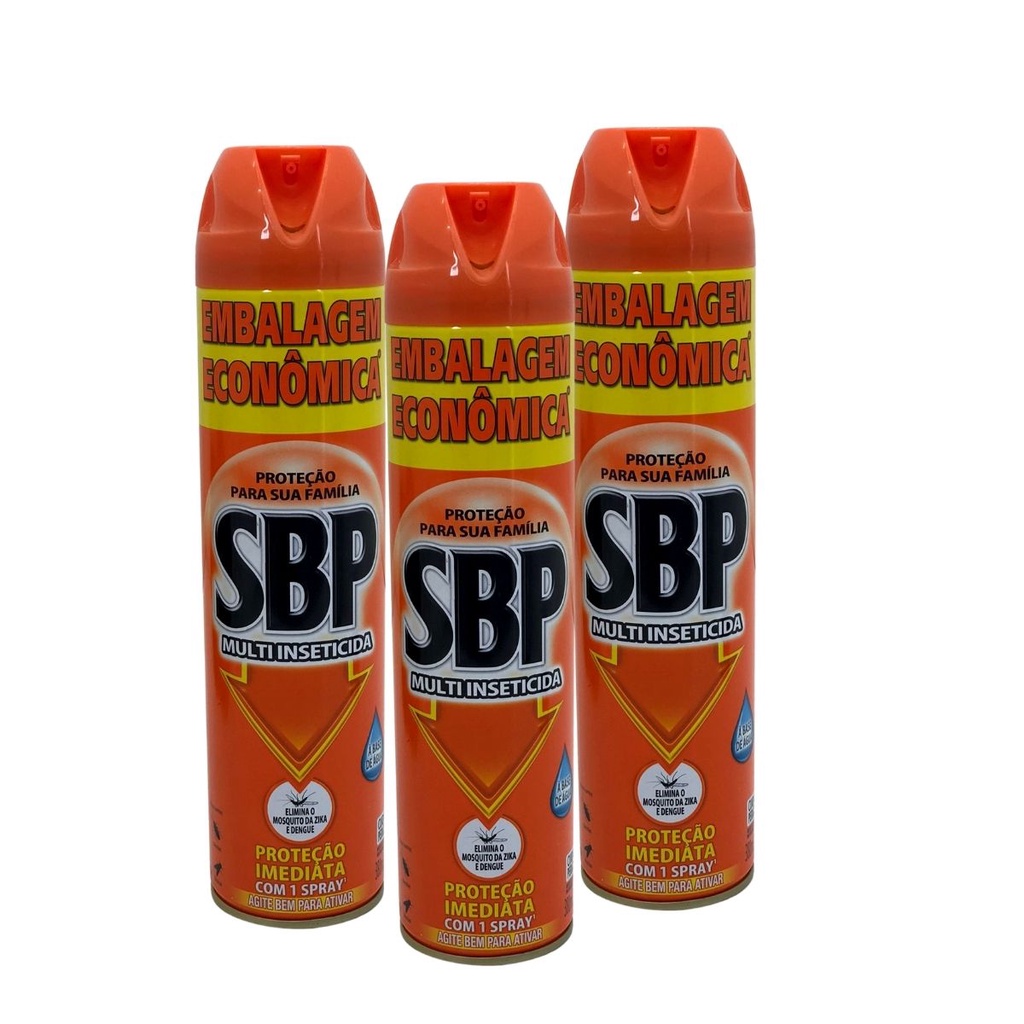 Kit 3 Inseticida Contra Insetos Spray A Base De Agua 380ml | Shopee Brasil