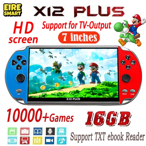 Jogo Console De Jogos Retro X12 Plus 7 Polegadas 7 Jogadores 16g Psp ...