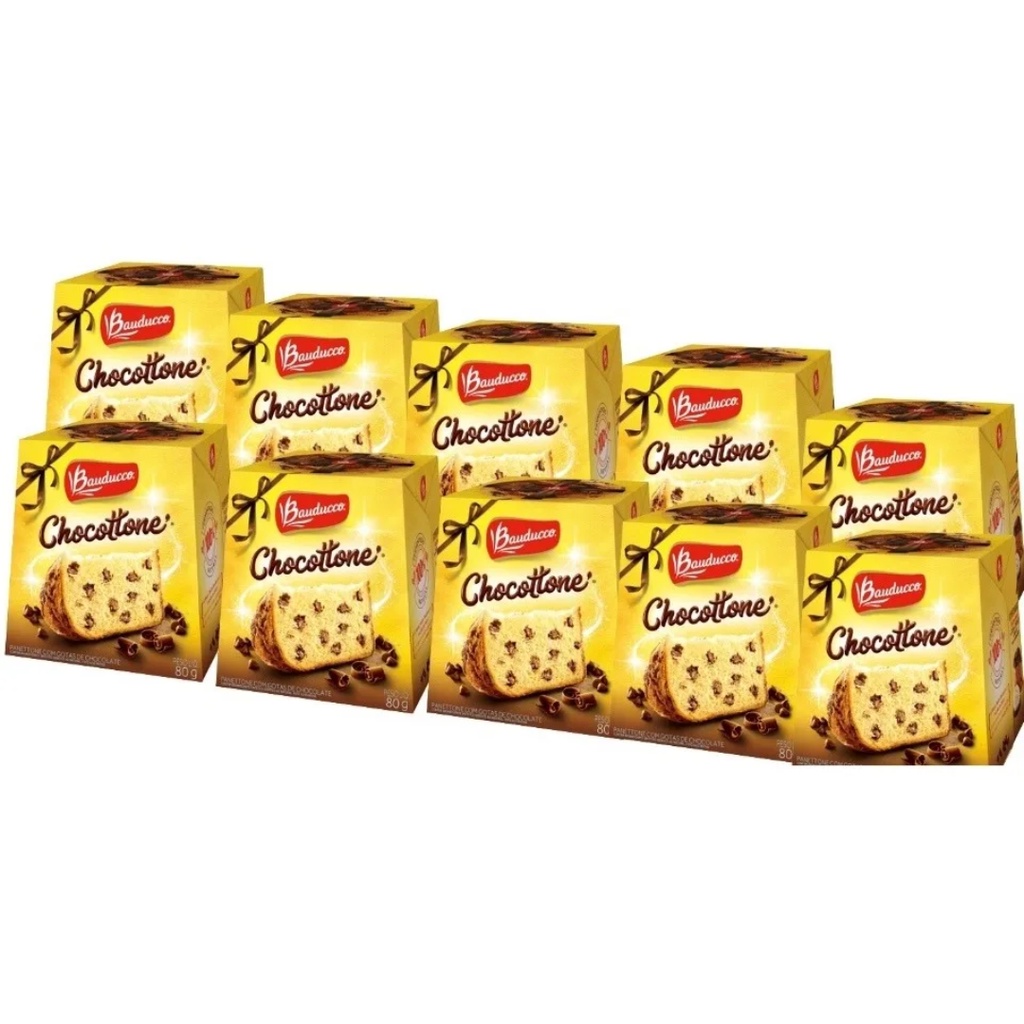 Kit C/10 Chocotone Bauducco Mini 80g | Shopee Brasil