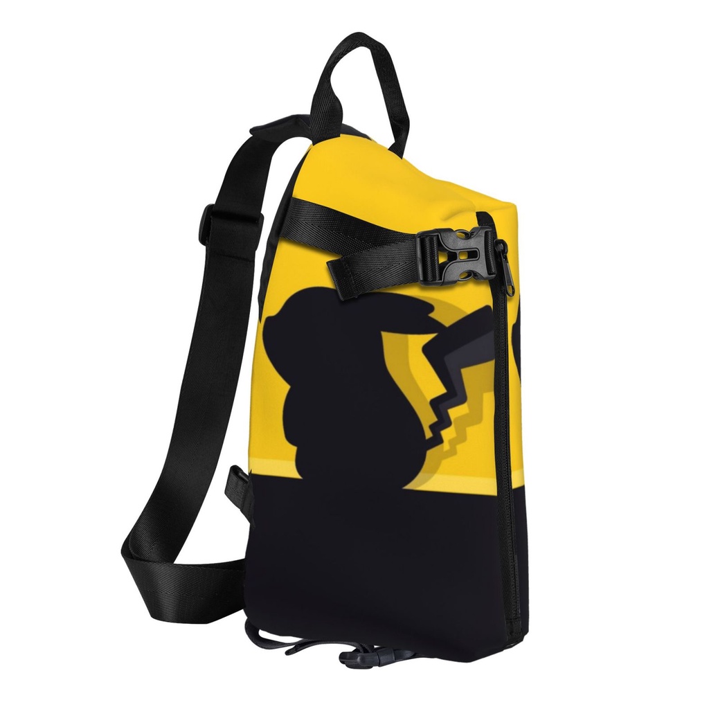 Mochila Pokemon Pikachu Sling Homens De Ombro Casual Cruzada Peito ...