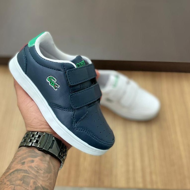 Tênis Lacoste Infantil Criança com Velcro Confortável e Resistente ...