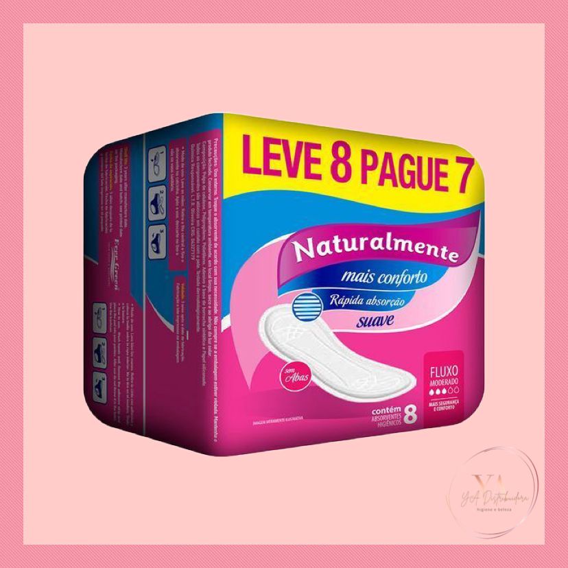 Absorvente Naturalmente Suave Sem Abas - 08 Unidades | Shopee Brasil