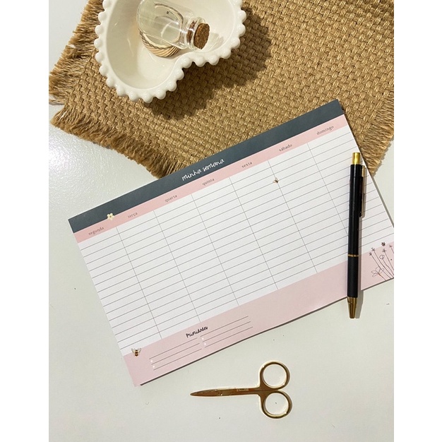 Planner Semanal | Bloco Semanal | Shopee Brasil