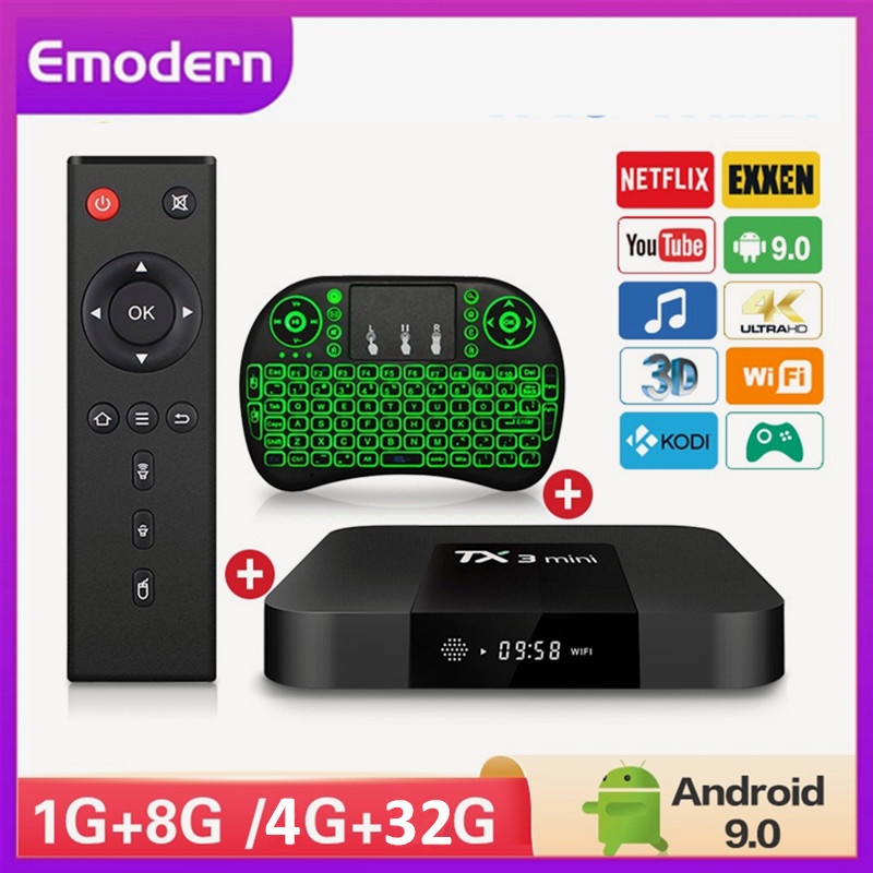 TX3 Mini Smart Android 9.0 1 + 8g/4 + 32g 4k Media Player Netflix ...