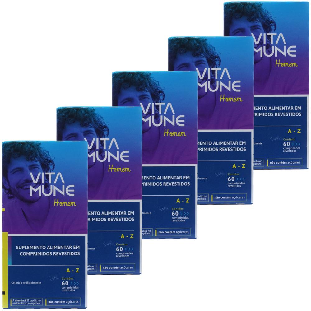 Kit 5 VitaMune Homem A-z Multivitaminico 60 Comprimidos | Shopee Brasil