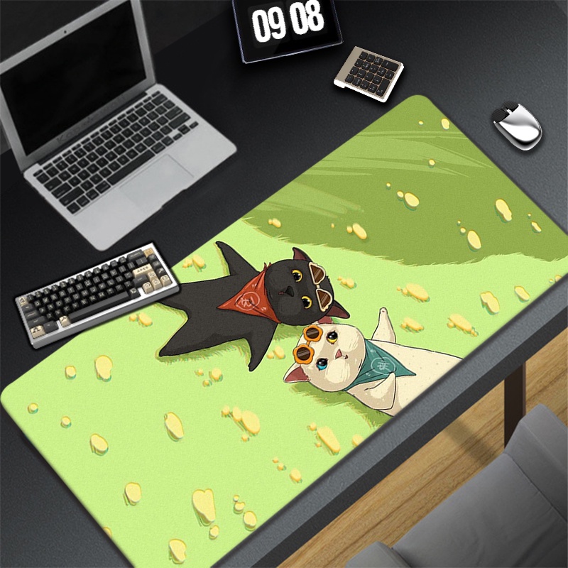 Tapete De Rato Grande Jogo Kawaii Gato Mouse Pad Fofo Composto Gamer ...