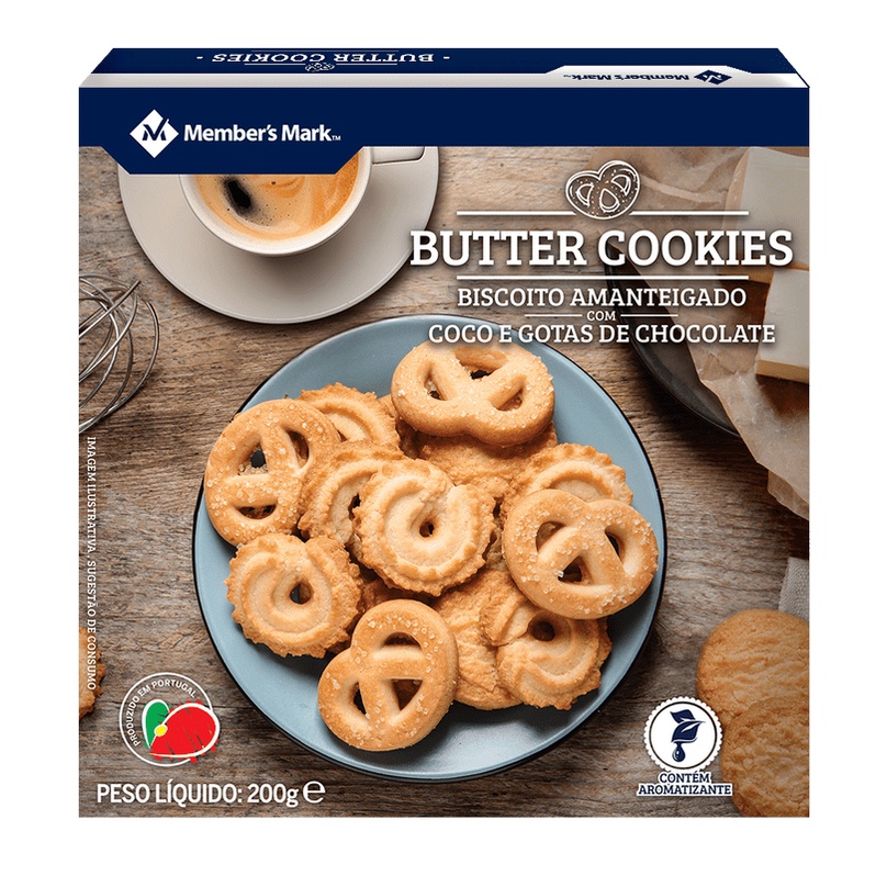 Biscoito Butter Cookies Coco Chocolate Member's Mark Importado Portugal ...